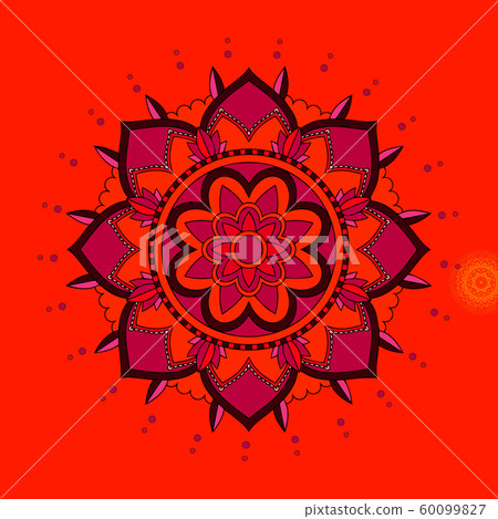 Mandala pattern on red background - Stock Illustration [60099827] - PIXTA