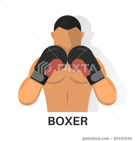 The boxer's icon on the isolated white background - Stock Illustration ...