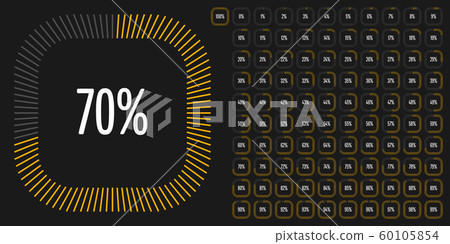 Set of rectangle percentage diagrams from 0 to 100 - Stock Illustration ...