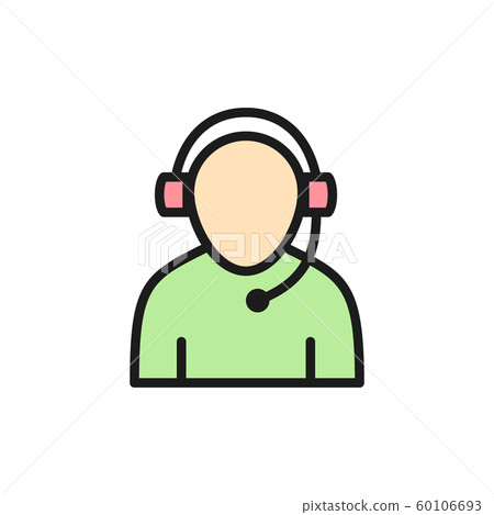 Support worker flat color icon. Isolated on... - Stock Illustration ...