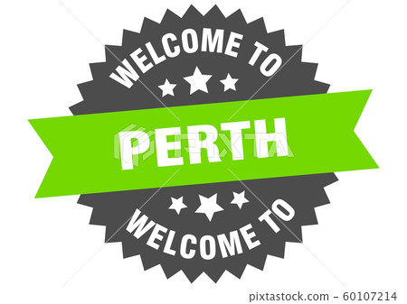 Perth sign. welcome to Perth green sticker - Stock Illustration ...