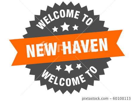 New Haven sign. welcome to New Haven orange - Stock Illustration ...