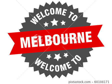 Melbourne sign. welcome to Melbourne red sticker-插圖素材 [60108171] - PIXTA圖庫