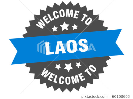 Laos sign. welcome to Laos blue sticker-插圖素材 [60108603] - PIXTA圖庫