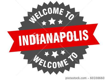 Indianapolis sign. welcome to Indianapolis red - Stock Illustration ...