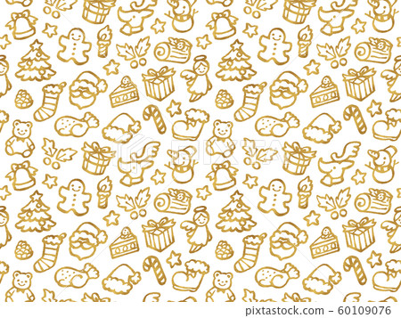 Christmas pen drawing pattern background... - Stock Illustration ...