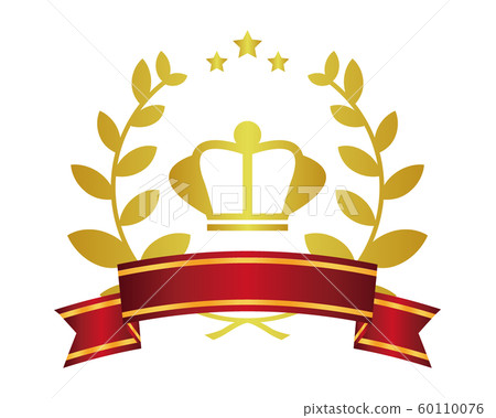 Crown laurel ranking ribbon - Stock Illustration [60110076] - PIXTA