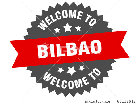 Bilbao sign. welcome to Bilbao red sticker - Stock Illustration ...