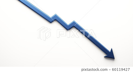 Finance Decrease Bar and Arrow. 3D Render... - Stock Illustration [60119427] - PIXTA