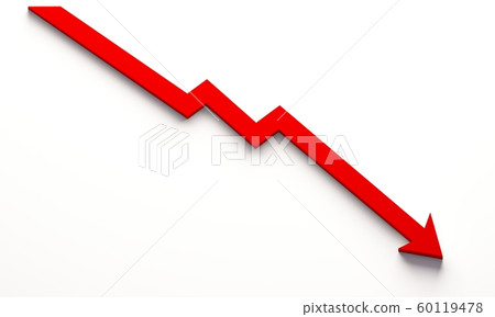 Finance Decrease Bar and Arrow. 3D Render...-插圖素材 [60119478] - PIXTA圖庫