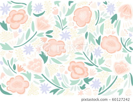 Hand drawn floral wallpaper - Stock Illustration [60127242] - PIXTA