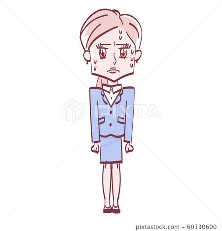 A woman with a hard expression - Stock Illustration [60130600] - PIXTA
