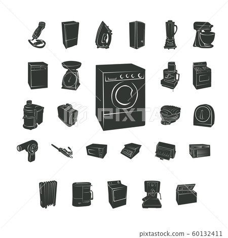 home electronic silhouette. Vector... - Stock Illustration [60132411 ...