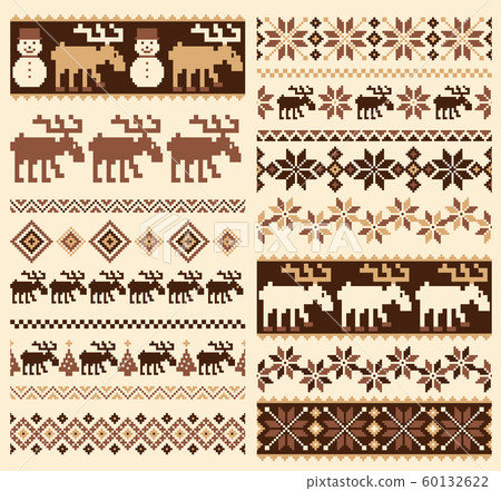 Nordic border material for free combination, - Stock Illustration ...