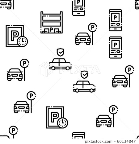 Parking Car Seamless Pattern Vector - Stock Illustration [60134847] - PIXTA