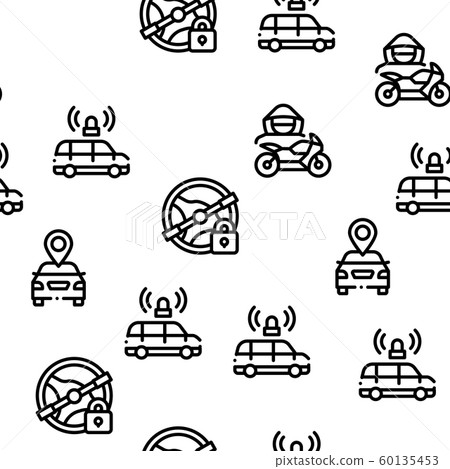Car Theft Seamless Pattern Vector - Stock Illustration [60135453] - PIXTA