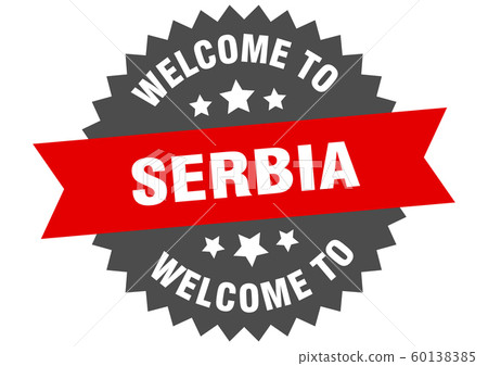 Serbia sign. welcome to Serbia red sticker - Stock Illustration ...