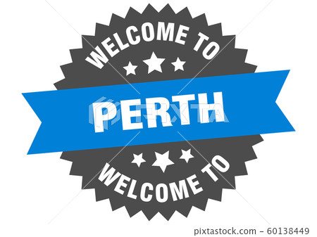 Perth sign. welcome to Perth blue sticker-插圖素材 [60138449] - PIXTA圖庫