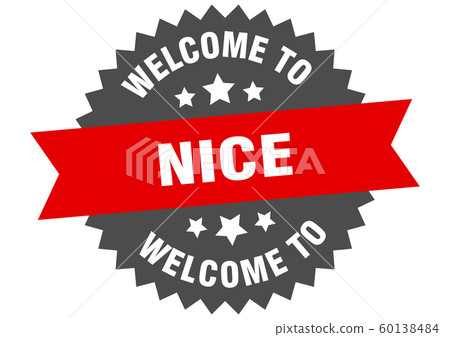 Nice sign. welcome to Nice red sticker - Stock Illustration [60138484 ...