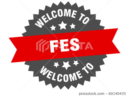 Fes sign. welcome to Fes red sticker - Stock Illustration [60140435 ...