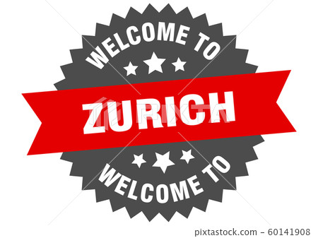 Zurich sign. welcome to Zurich red sticker - Stock Illustration ...