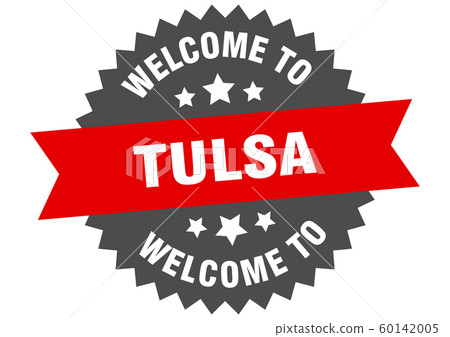 Tulsa sign. welcome to Tulsa red sticker - Stock Illustration [60142005 ...