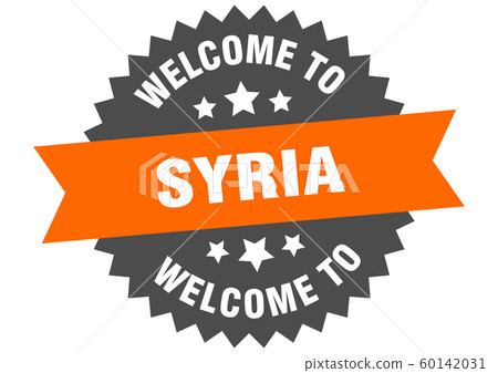 Syria sign. welcome to Syria orange sticker - Stock Illustration ...
