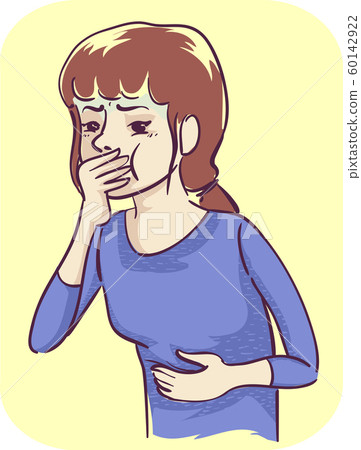 Girl Nausea Illustration - Stock Illustration [60142922] - PIXTA