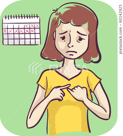 Girl Missed Period Illustration - Stock Illustration [60142925] - PIXTA