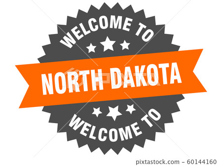 North Dakota sign. welcome to North Dakota orange - Stock Illustration ...