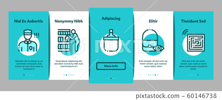 Shoplifting Onboarding Elements Icons Set Vector - Stock Illustration ...