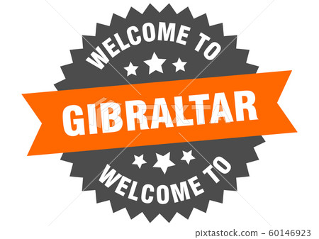 Gibraltar sign. welcome to Gibraltar orange - Stock Illustration ...