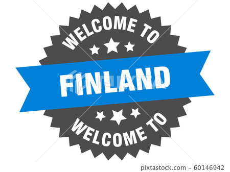 Finland sign. welcome to Finland blue sticker - Stock Illustration ...