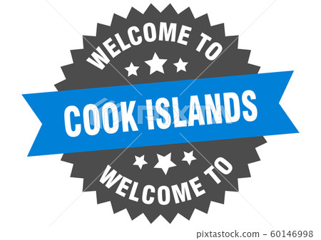 Cook Islands sign. welcome to Cook Islands blue - Stock Illustration ...