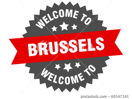 Brussels sign. welcome to Brussels red sticker - Stock Illustration ...