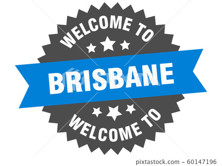 Brisbane sign. welcome to Brisbane blue sticker - Stock Illustration ...