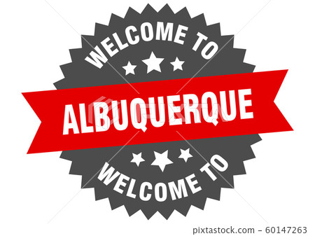 Albuquerque sign. welcome to Albuquerque red - Stock Illustration ...