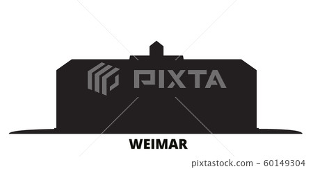 Germany, Weimar,Bauhaus city skyline isolated... - Stock Illustration ...