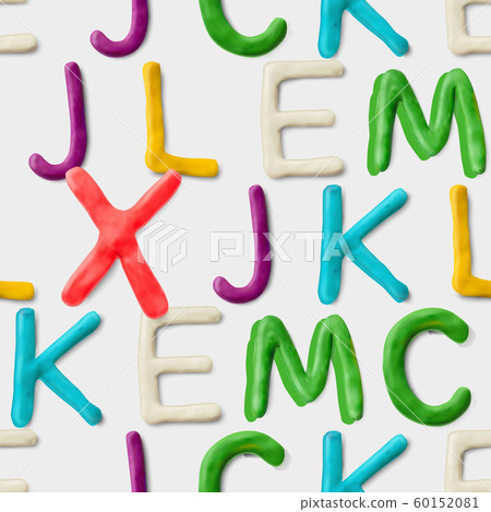 Seamless pattern with alphabet. Handmade... - Stock Illustration ...