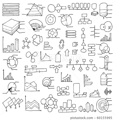Set of Data Drawing illustration Hand drawn doodle-插圖素材 [60155995 ...