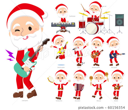 santa clau, music instrument, musical instrument - Stock Illustration ...