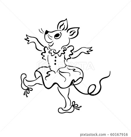 illustration of a dancing mouse cartoon - 스톡일러스트 [60167916] - PIXTA