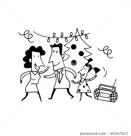 family feast on cartoons - Stock Illustration [60167922] - PIXTA