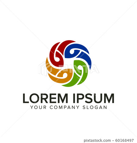 multicolor flower decoration logo design concept - Stock Illustration ...