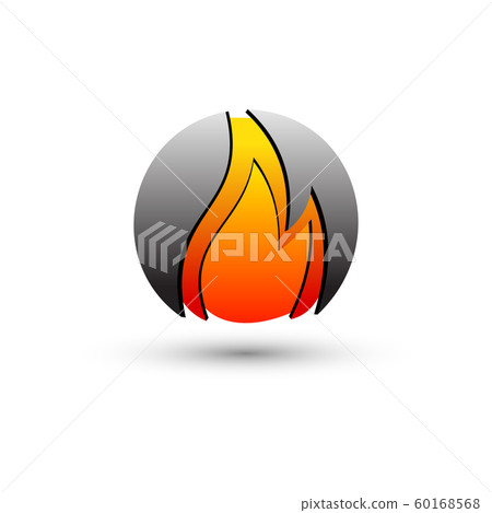 3d flame round logo design concept template - Stock Illustration ...