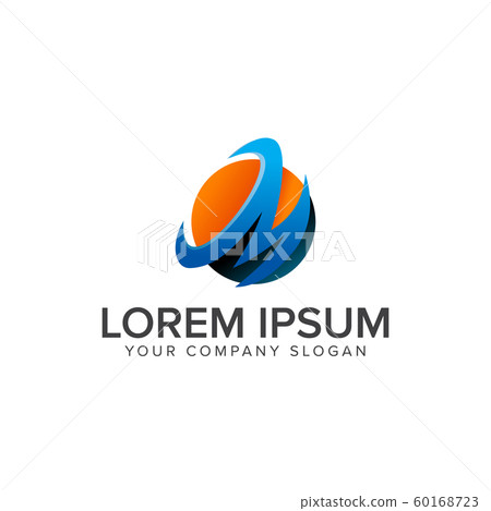 Earth letter m logo design concept template - Stock Illustration ...