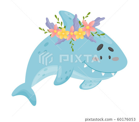 Blue Little Baby Shark Vector Illustration... - Stock Illustration ...