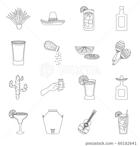 Isolated object of Mexico and tequila symbol.... - Stock Illustration ...