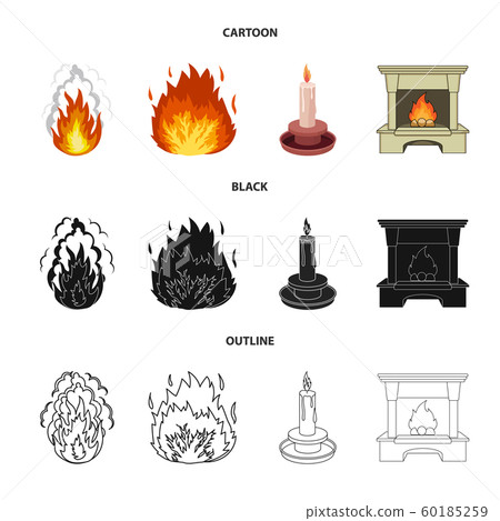 Isolated object of fire and flame symbol.... - Stock Illustration ...