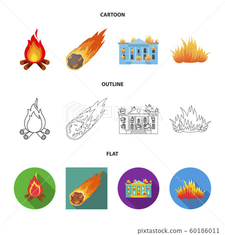 Isolated object of fire and flame sign.... - Stock Illustration ...